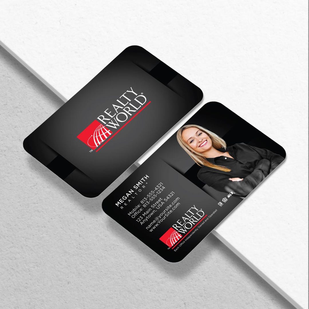 Realty World Business Cards – Personalized Real Estate Agent Cards ...
