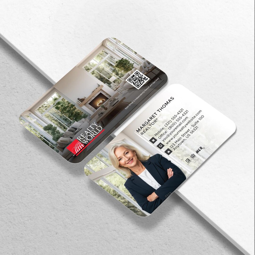 Realty World Business Cards – Personalized Real Estate Agent Cards ...