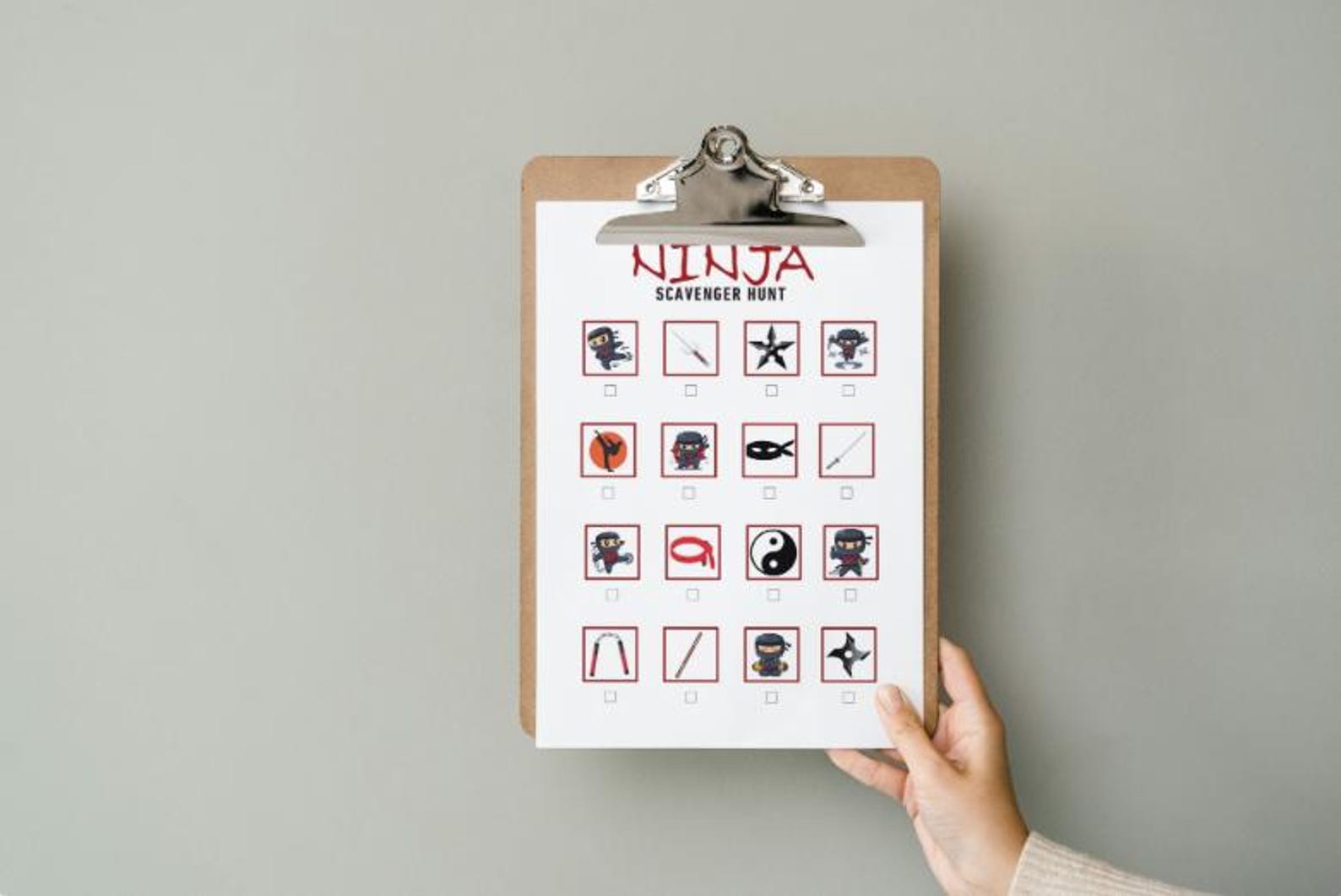 Ninja Scavenger Hunt | Printable Kids Party Game | Instant Download for ...