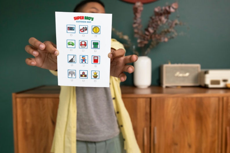 Super Mario Scavenger Hunt: Printable Kids Birthday Party Game (PDF ...
