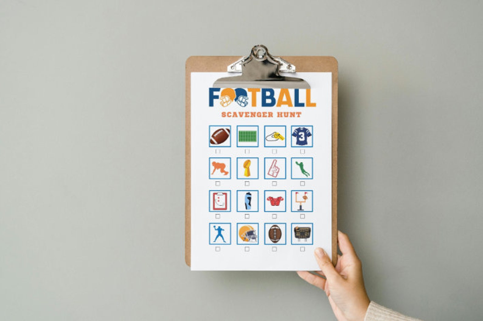 Football Scavenger Hunt | Printable Kids Party Game | Instant Download ...