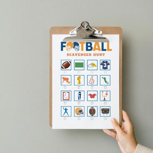 Football Scavenger Hunt | Printable Kids Party Game | Instant Download ...