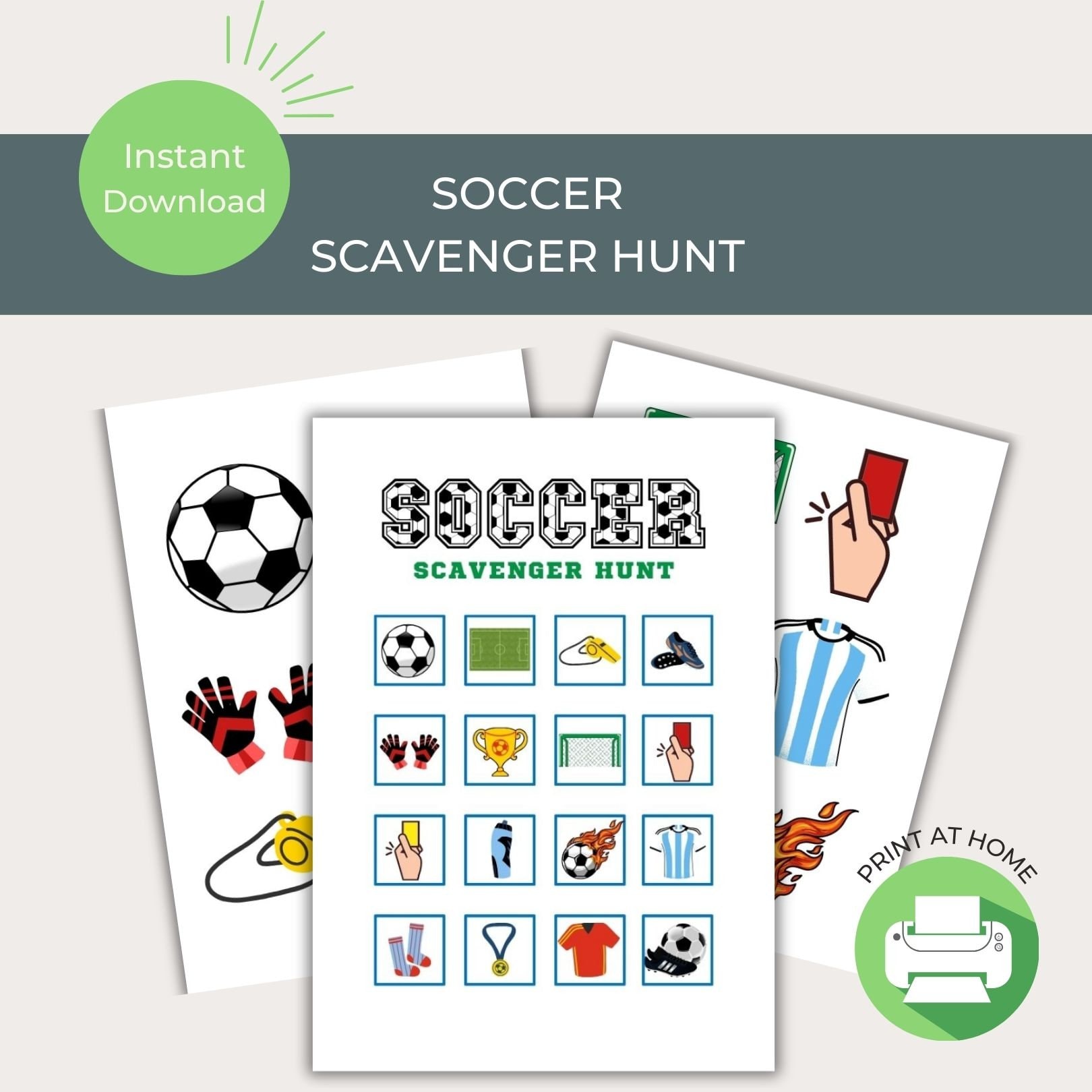 Soccer Scavenger Hunt | Printable Kids Party Game | Instant Download ...
