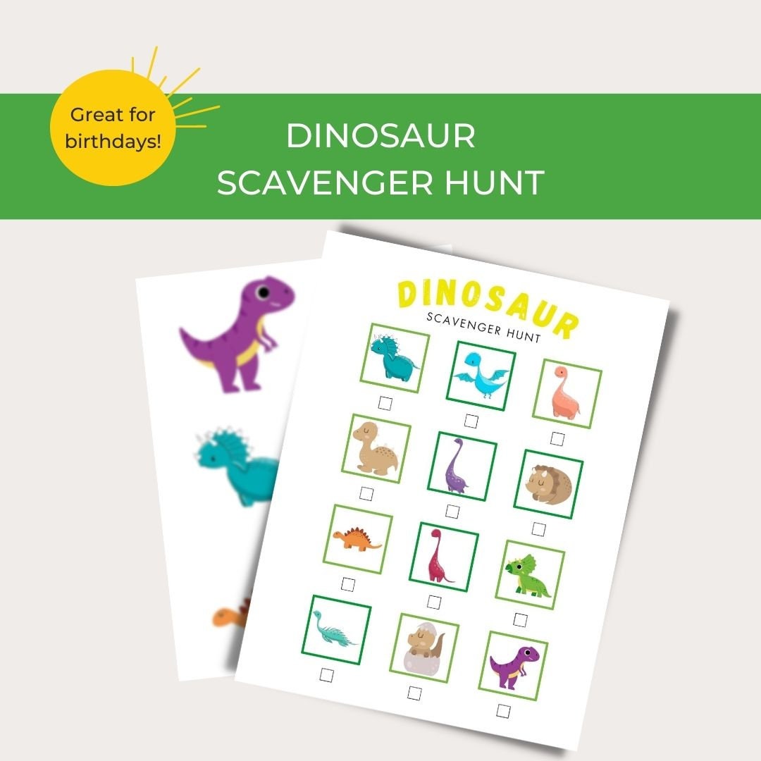 Dinosaur Scavenger Hunt and Party Game | Printable | Digital File ...