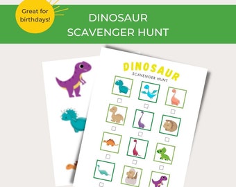 Dino Treasure Hunt for Kids Indoor Dinosaur Party Activity Scavenger ...
