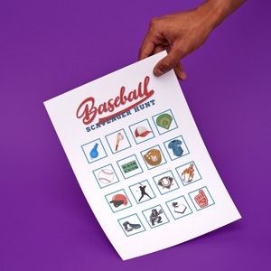 Baseball Scavenger Hunt | Printable Kids Party Game | Instant Download ...