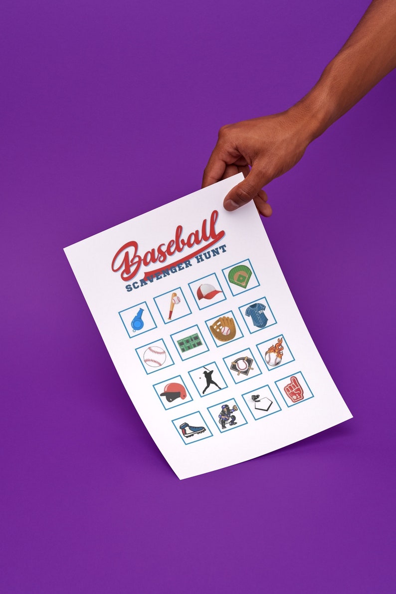 Baseball Scavenger Hunt | Printable Kids Party Game | Instant Download ...