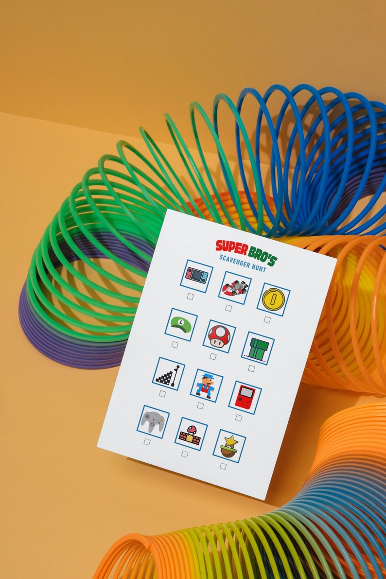 Super Mario Scavenger Hunt: Printable Kids Birthday Party Game (PDF ...