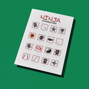Ninja Scavenger Hunt | Printable Kids Party Game | Instant Download for ...