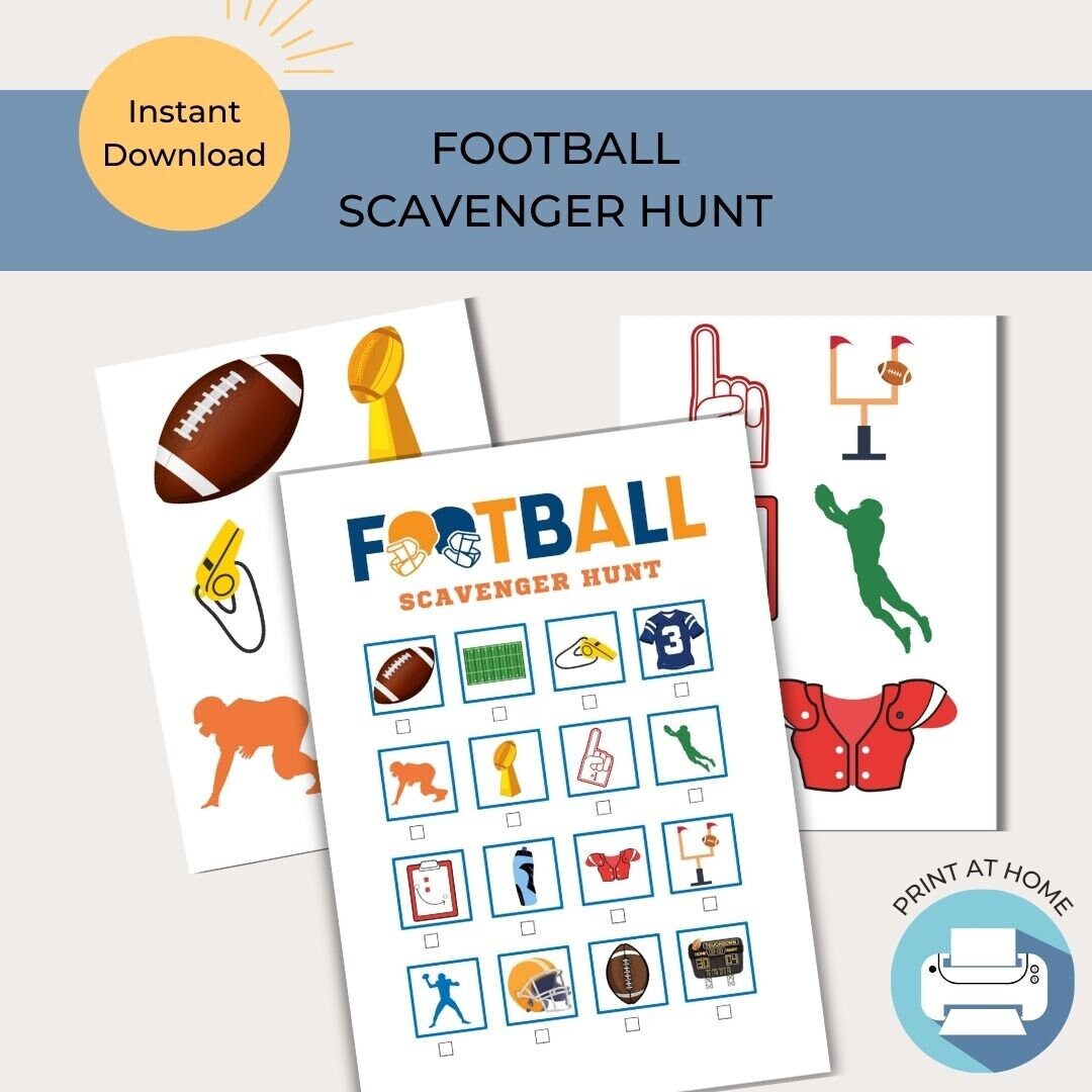 Football Scavenger Hunt | Printable Kids Party Game | Instant Download ...