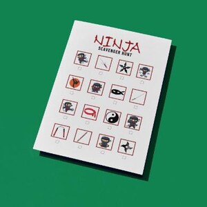 Ninja Scavenger Hunt Printable Kids Party Game Instant Download Ninjago ...