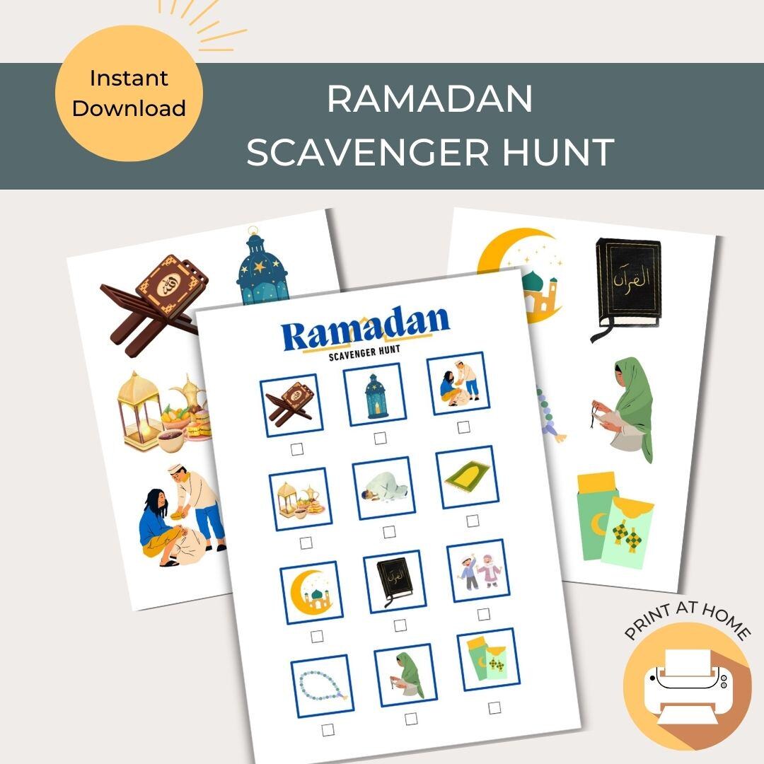 Ramadan Scavenger Hunt Printable Kids Party Game Instant Download Muslim Holiday Ramadan Mubarak ...