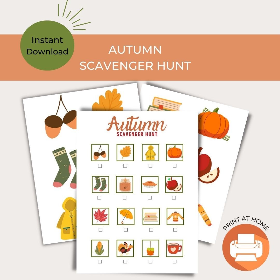 Autumn Scavenger Hunt & Party Game Instant Download Kids - Etsy
