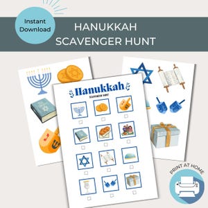 Hanukkah Scavenger Hunt | Printable Kids Holiday Party Game | Instant ...