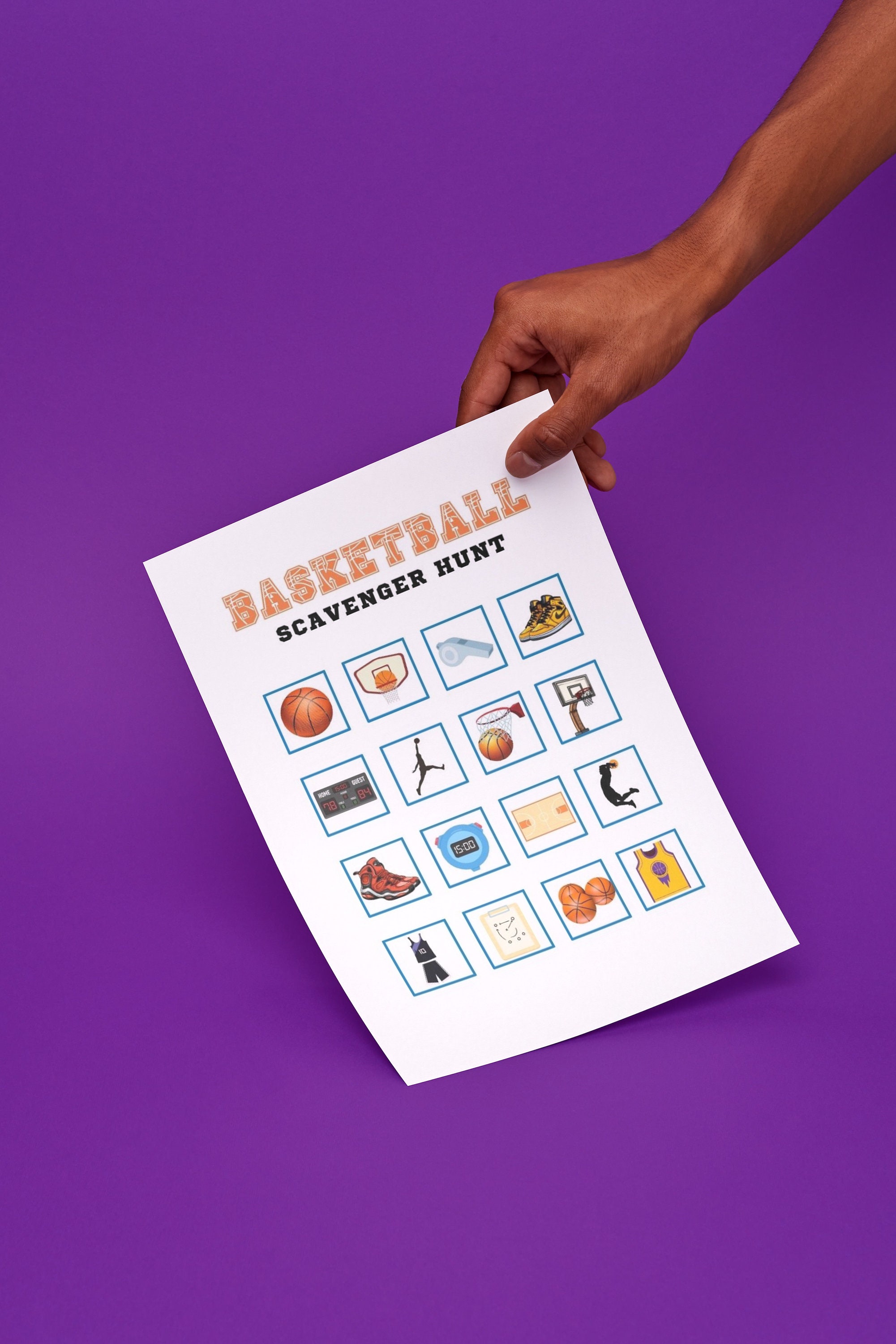 Basketball Scavenger Hunt | Printable Kids Party Game | Instant ...