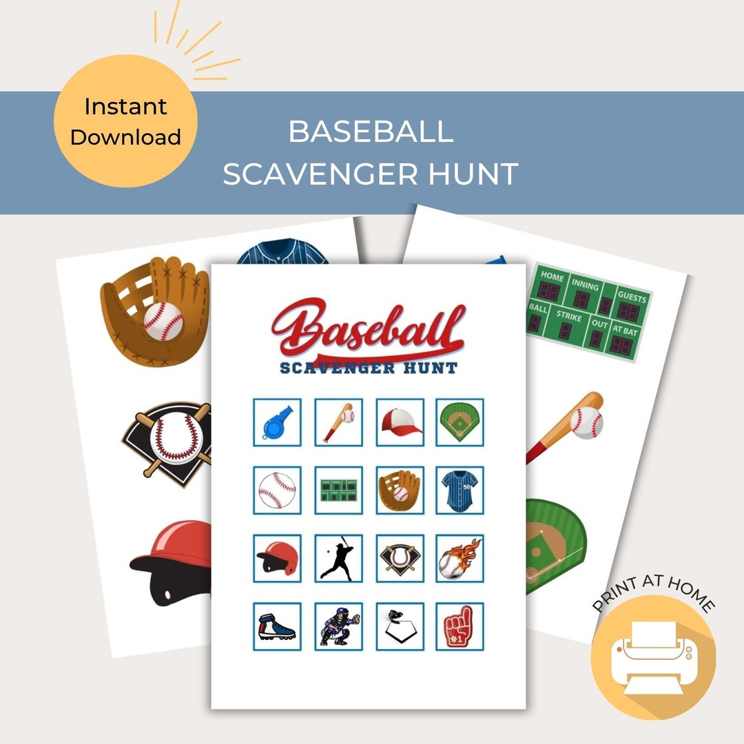 Baseball Scavenger Hunt | Printable Kids Party Game | Instant Download ...