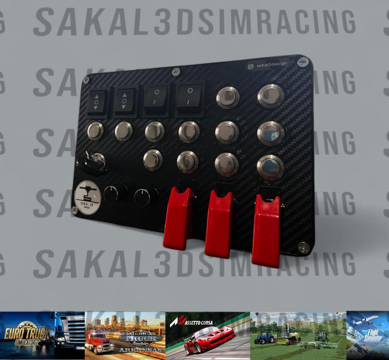 30 Function Sim Racing Button Box | Custom 3D Printed USB Control Panel ...