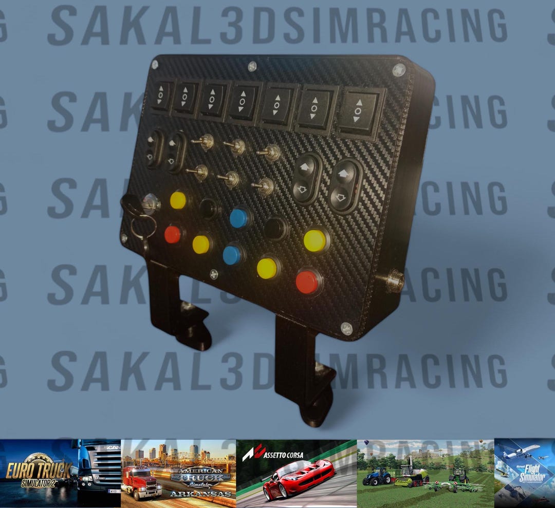 44-switch Button Box for Sim Racing Ultimate 3D Printed Game Controller ...