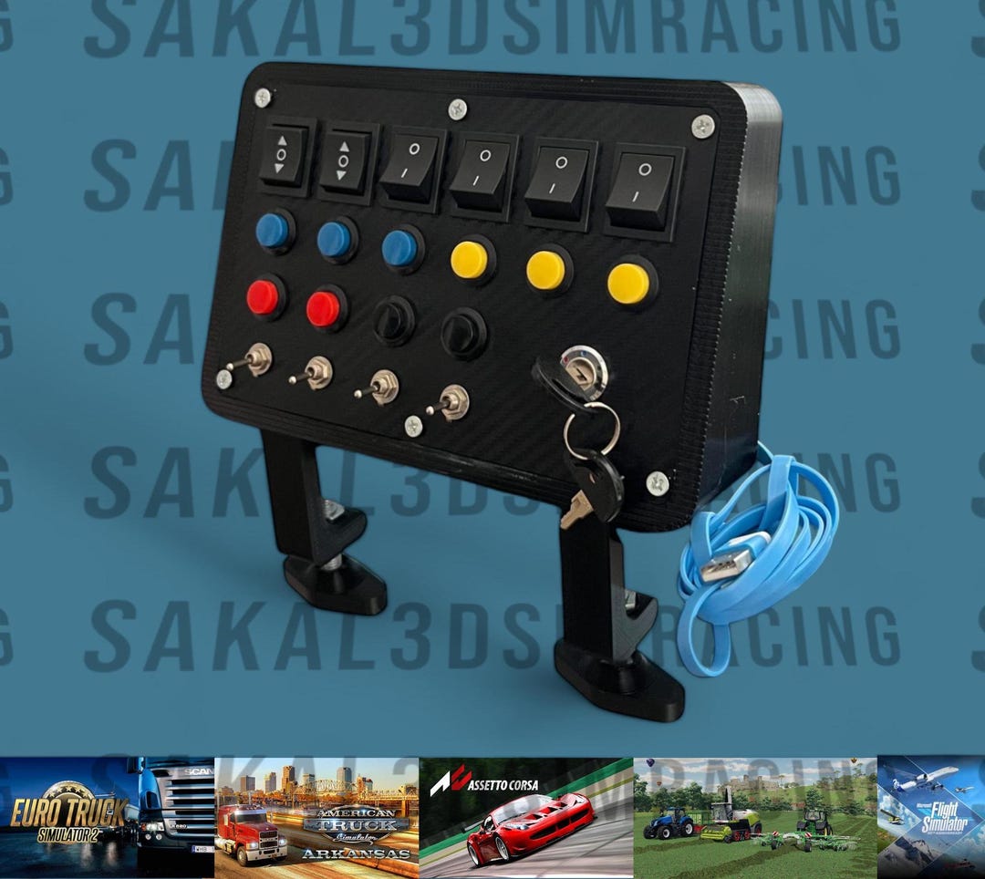 24 Function Button Box 3D Gaming Useful PLA Sim Racing Race Equipment ...