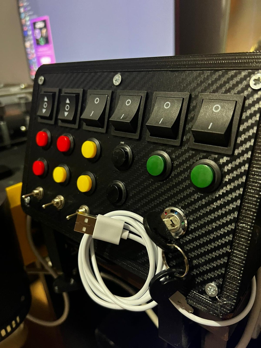 24 Function Button Box 3D Gaming Useful PLA Sim Racing Race Equipment ...