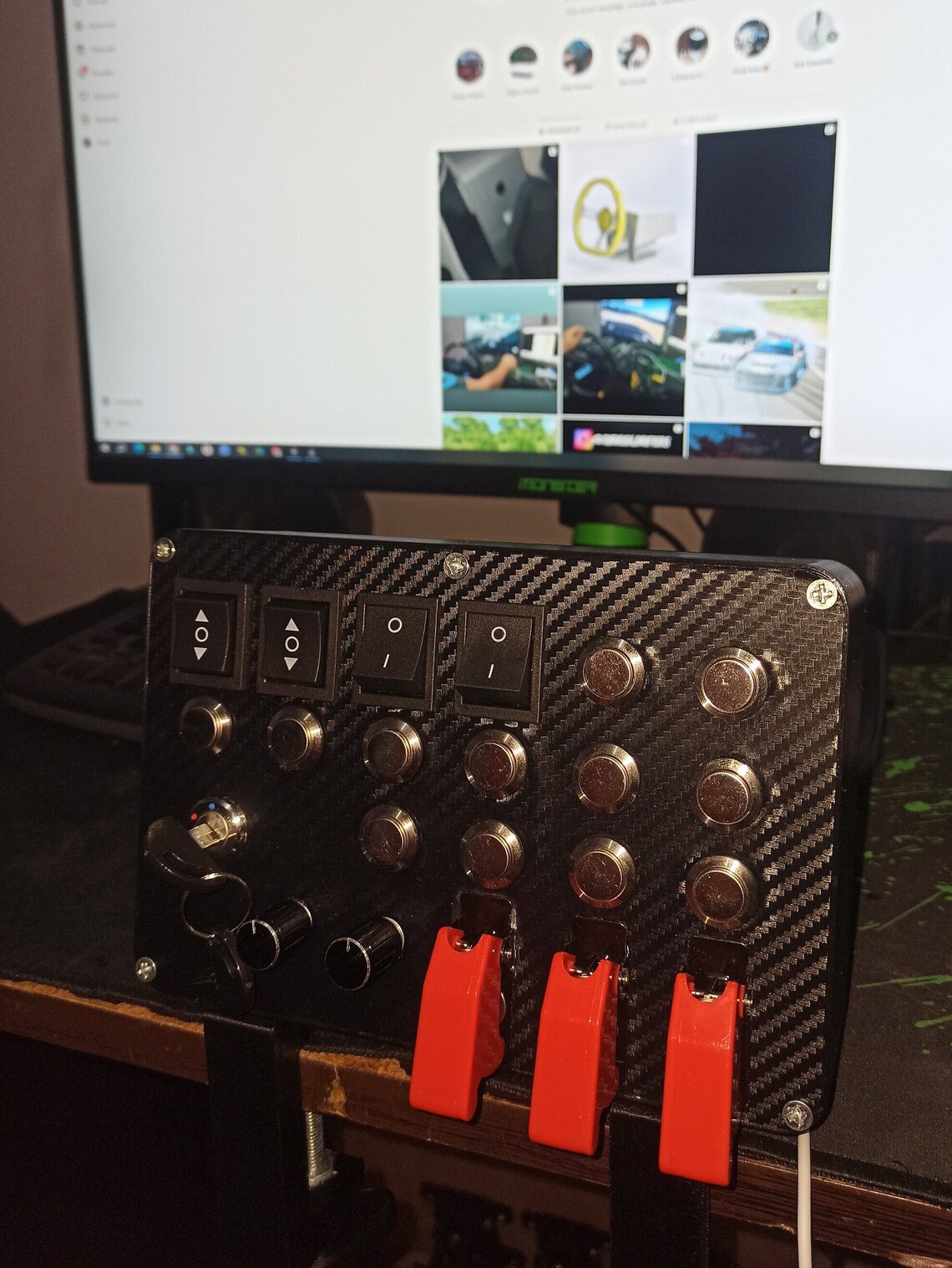 30 Function Sim Racing Button Box Custom 3D Printed USB Control Panel ...