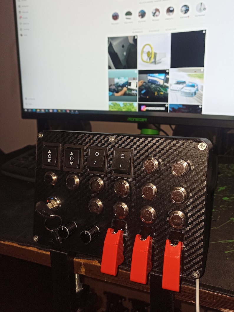 30 Function Sim Racing Button Box Custom 3D Printed USB Control Panel ...