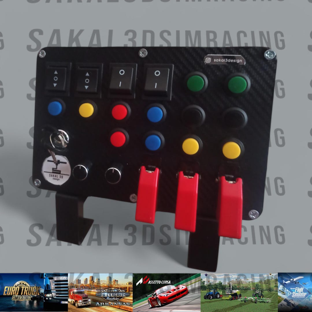30 Function Sim Racing Button Box | Custom 3D Printed USB Control Panel ...
