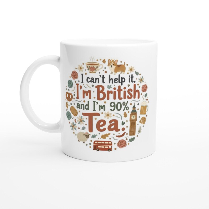 Funny British Gift, "i'm 90% Tea" Mug, UK Souvenir, Anglophile Present ...