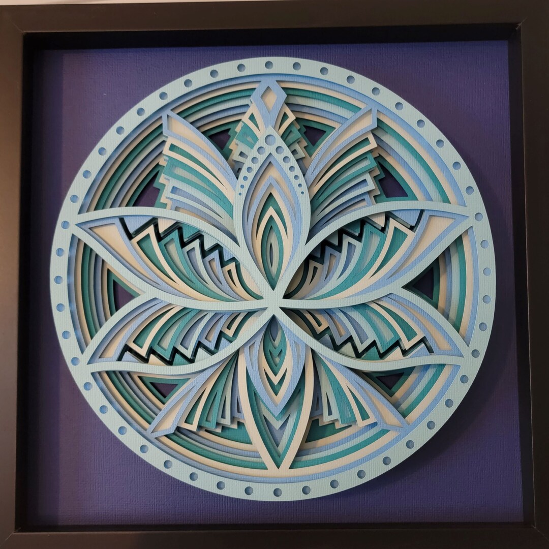 Lotus Flower Art, 3D Art Decor, Shadow Box Art, Unique Wall Art, Lotus ...