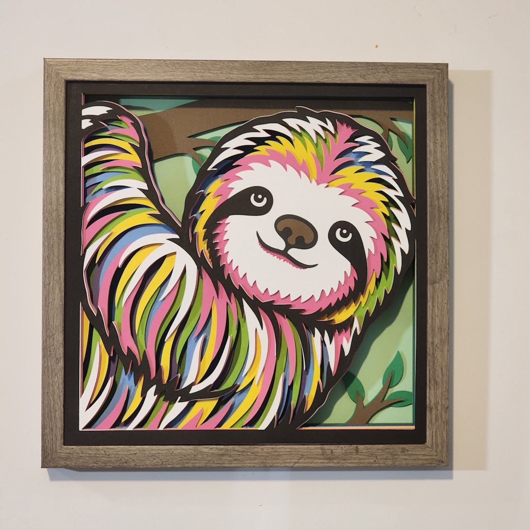 Sloth, Sloth Art, Sloth Decor, Shadow Box Decor, Kids Decor, Unique ...