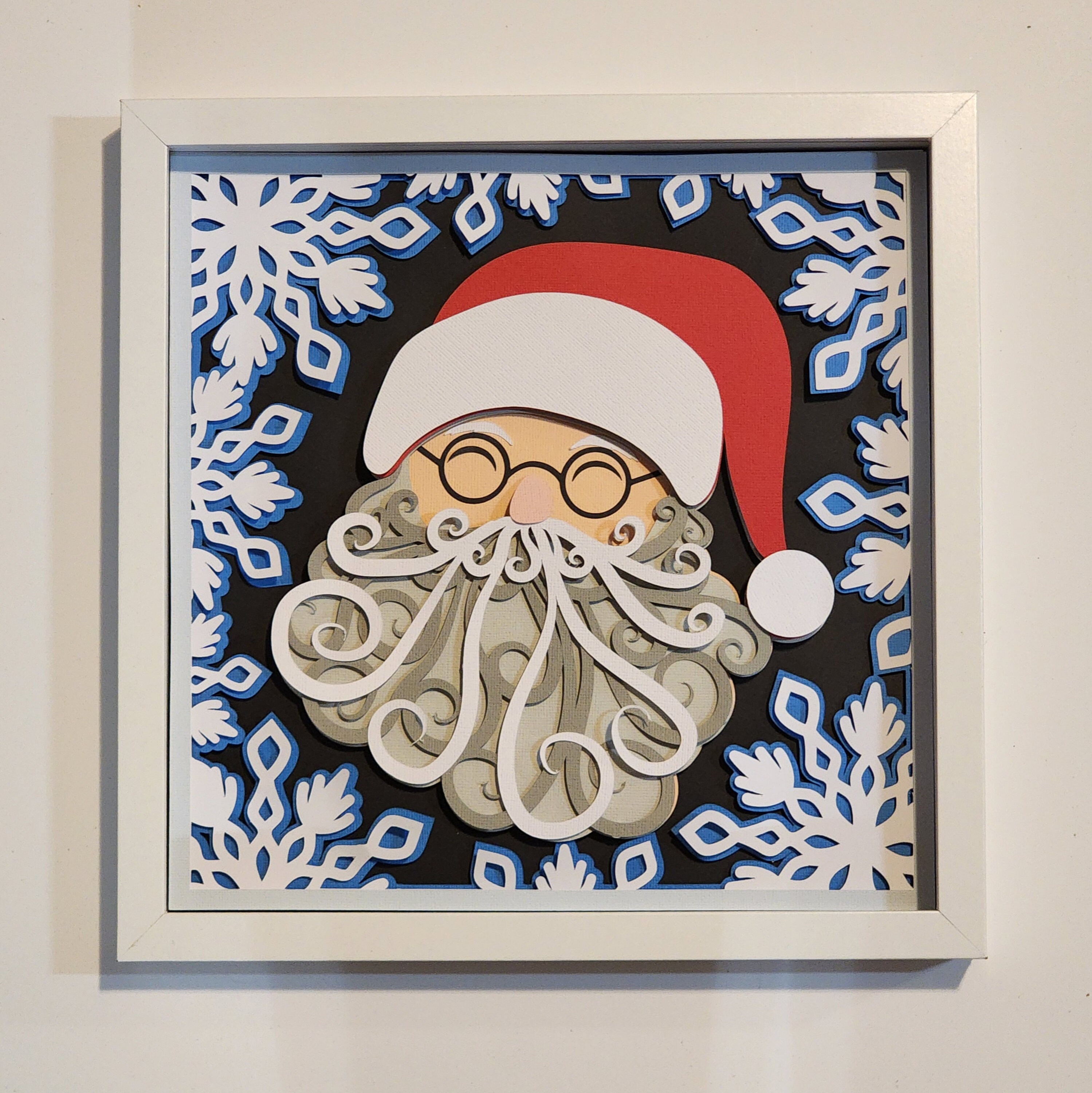 Sant Art, 3D Layered Art, 3D Christmas Art, Christmas Art, Christmas ...
