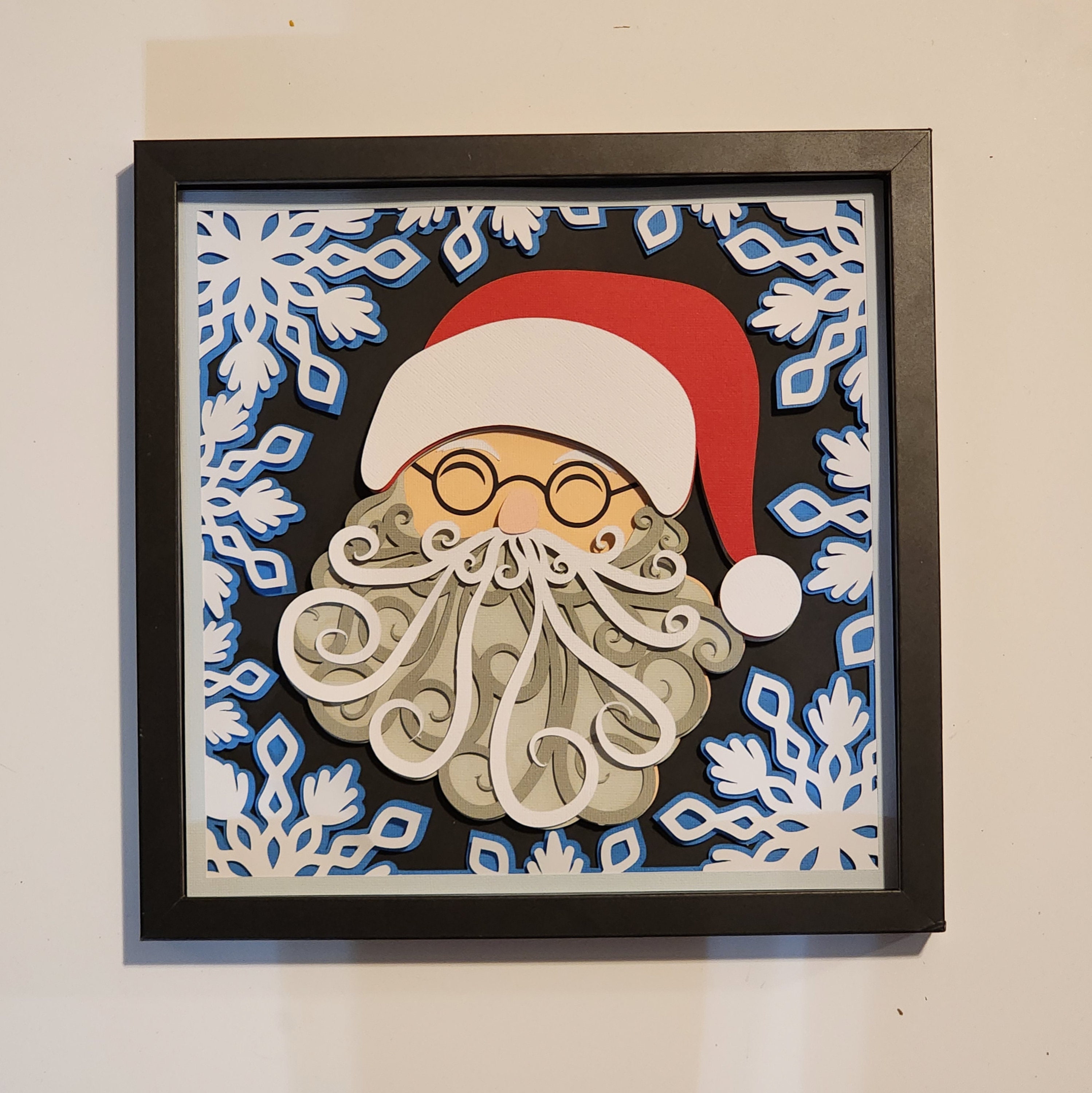 Sant Art, 3D Layered Art, 3D Christmas Art, Christmas Art, Christmas ...