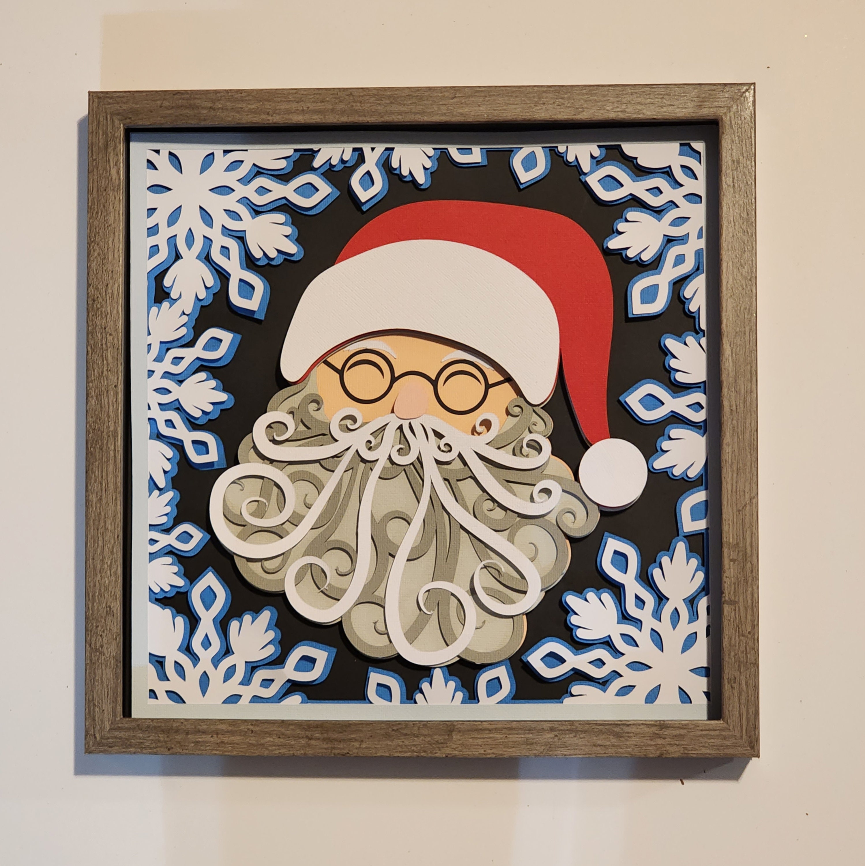 Sant Art, 3D Layered Art, 3D Christmas Art, Christmas Art, Christmas ...