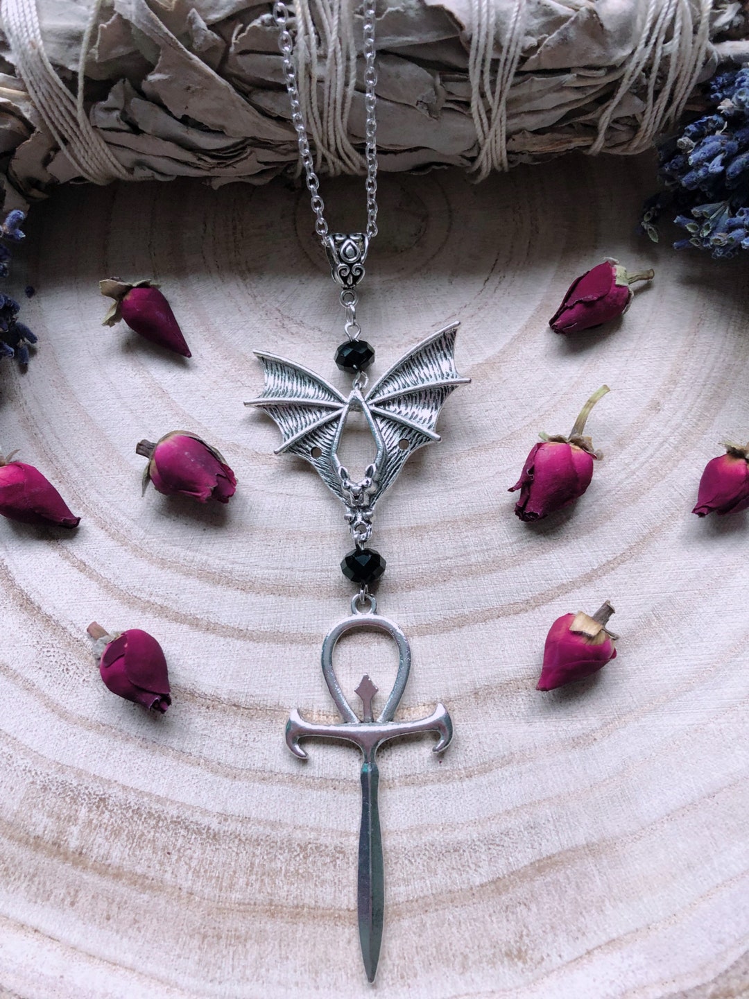 Gothic Vampyric Ankh Necklace, Vampyr, Vampyr Ankh Necklace, Vampire ...