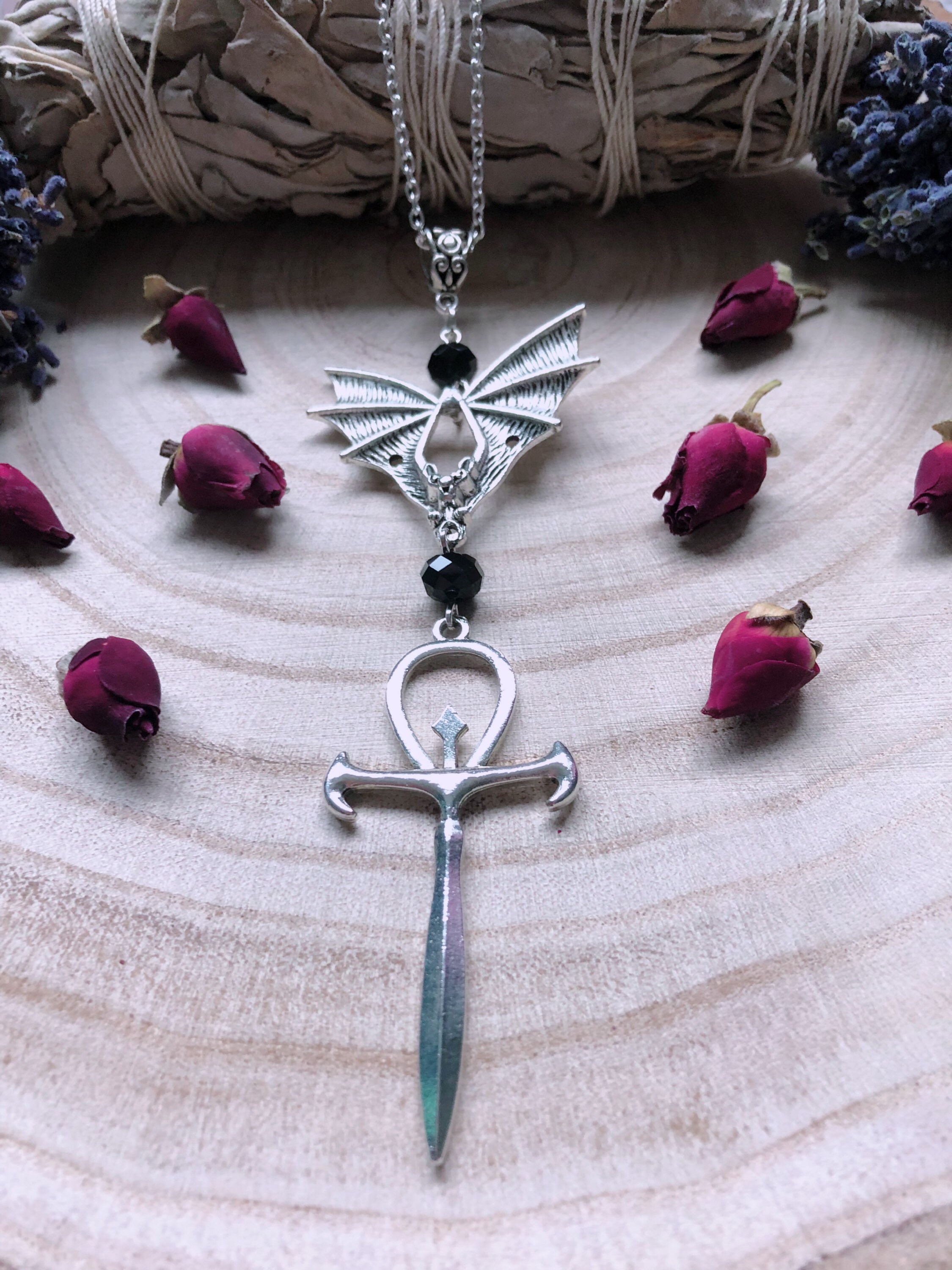 Gothic Vampyric Ankh Necklace, Vampyr, Vampyr Ankh Necklace, Vampire ...