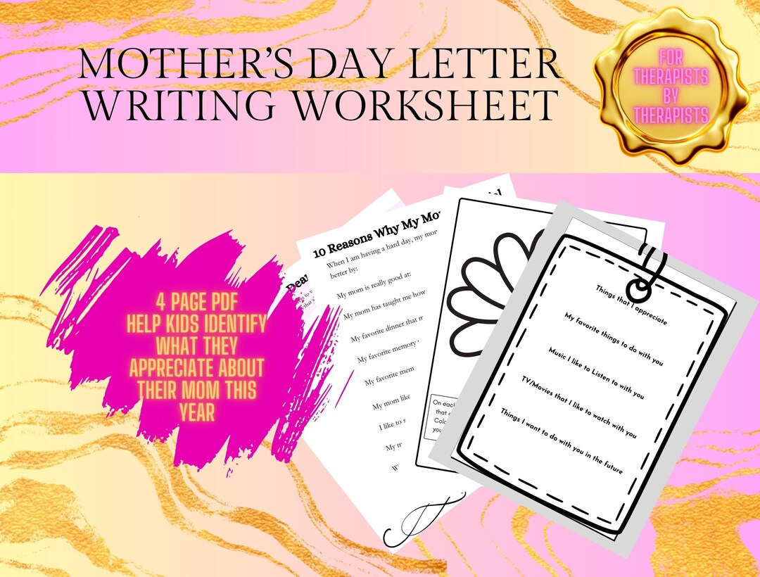 Printable Mother's Day Letter Writing Worksheets, What I Love About My ...
