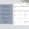 Ortho RN Report Sheet: Detailed Assessment (digital Download) - Etsy