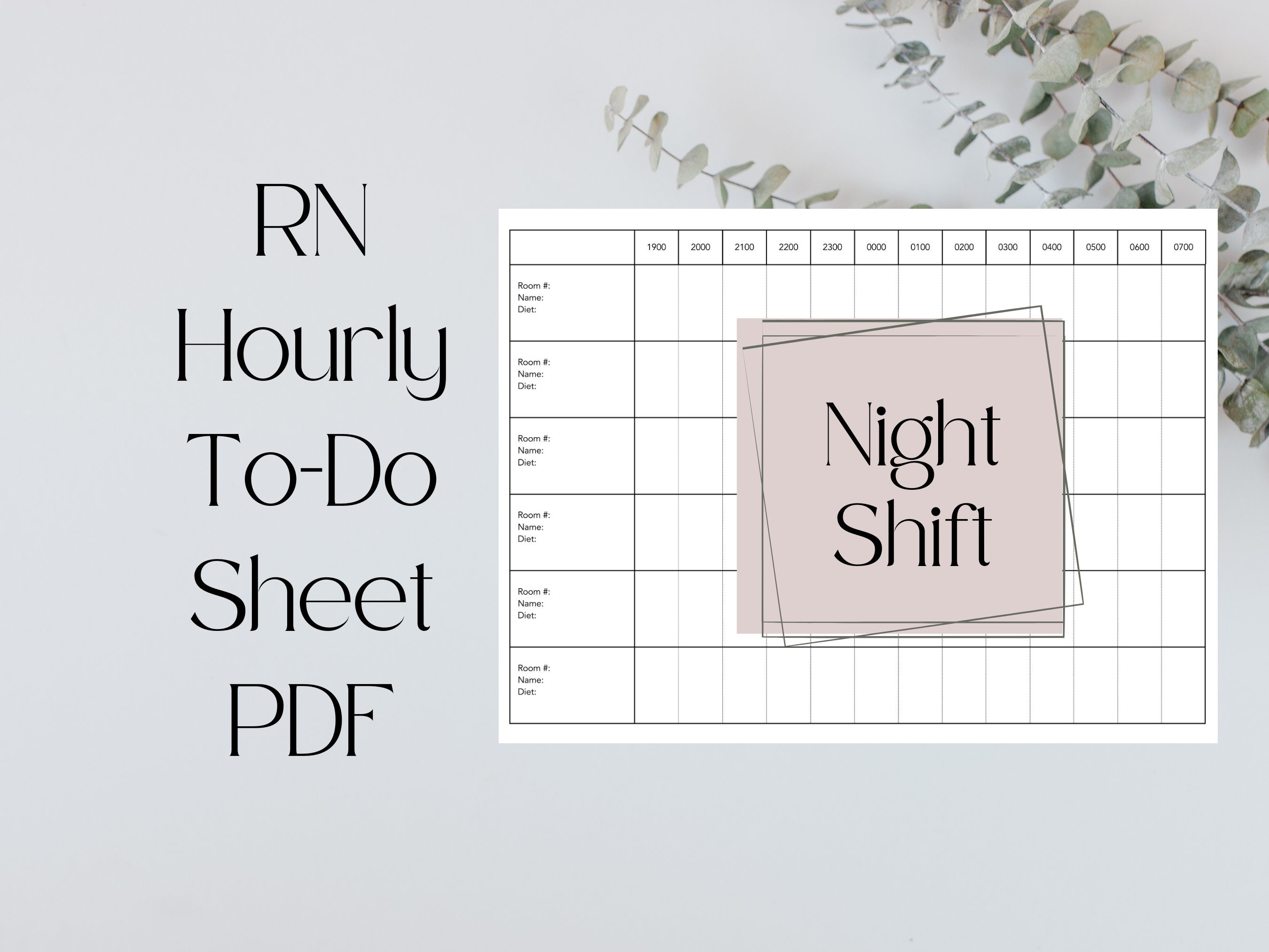 Night Shift Nurse To-do Sheet • Hourly RN Brain Sheet (PDF) - Etsy