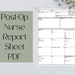 Post Op Nurse Report Sheet • SBAR • Patient Handoff • Printable ...