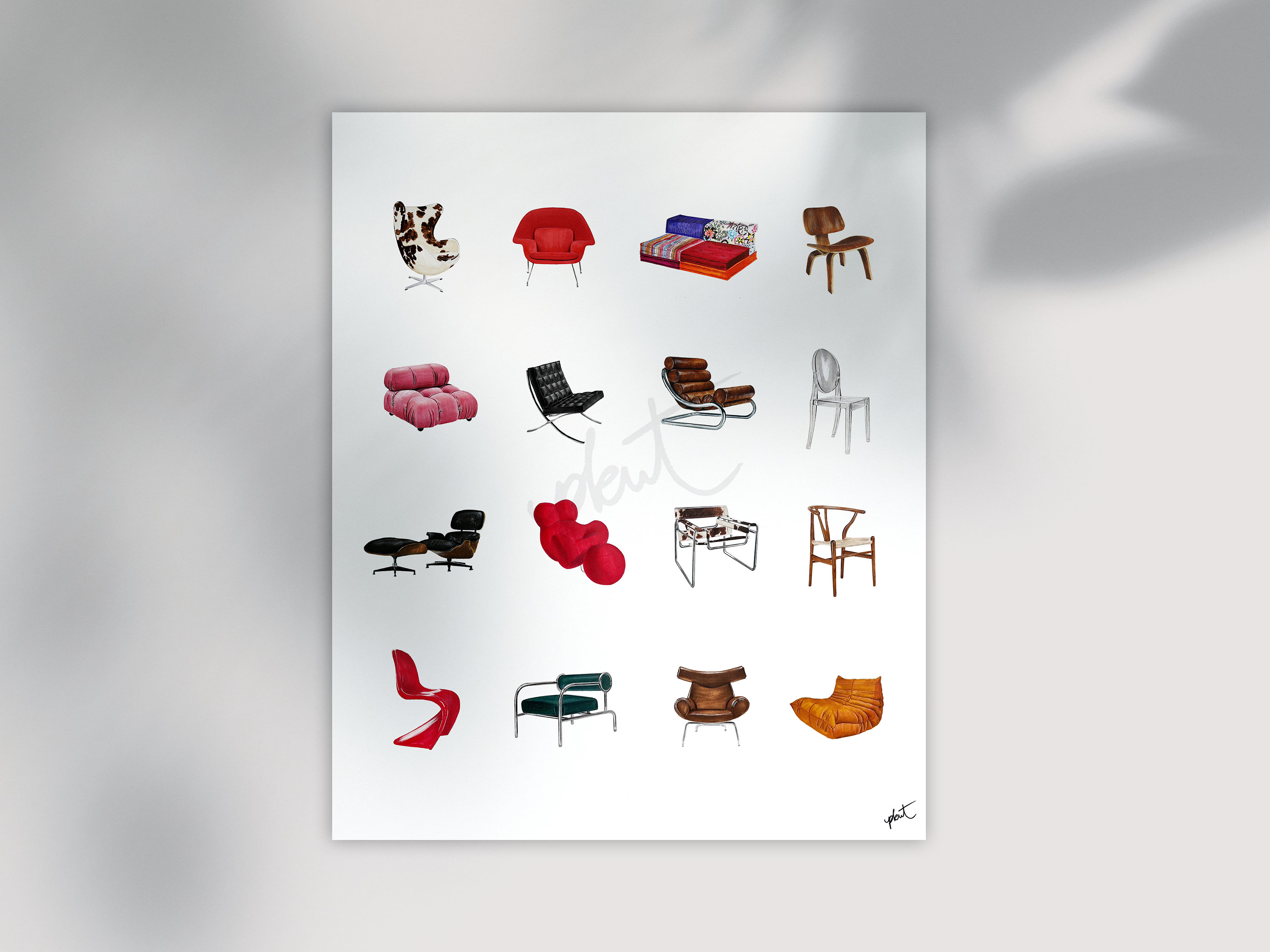 Iconic Chairs, Interior Design Poster, Chair Illustrations - Etsy Canada