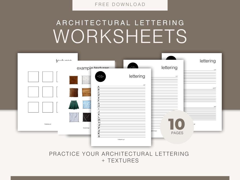Architectural Lettering, Texture Worksheet | Handwriting Worksheets ...