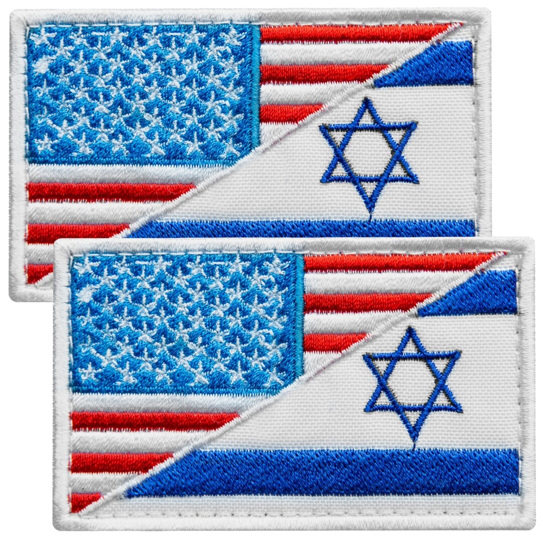 Set of USA and Israel Flag Patches With Hook and Loop, 2 Pcs, 5x8 Cm ...