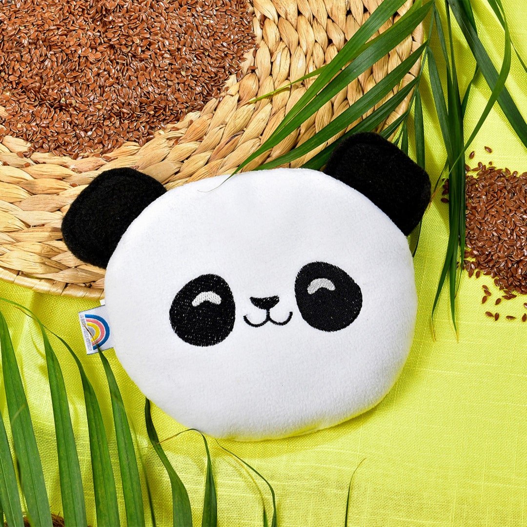 Adorable Panda Baby Heating Pad Organic Flaxseed Filled, Microwavable ...