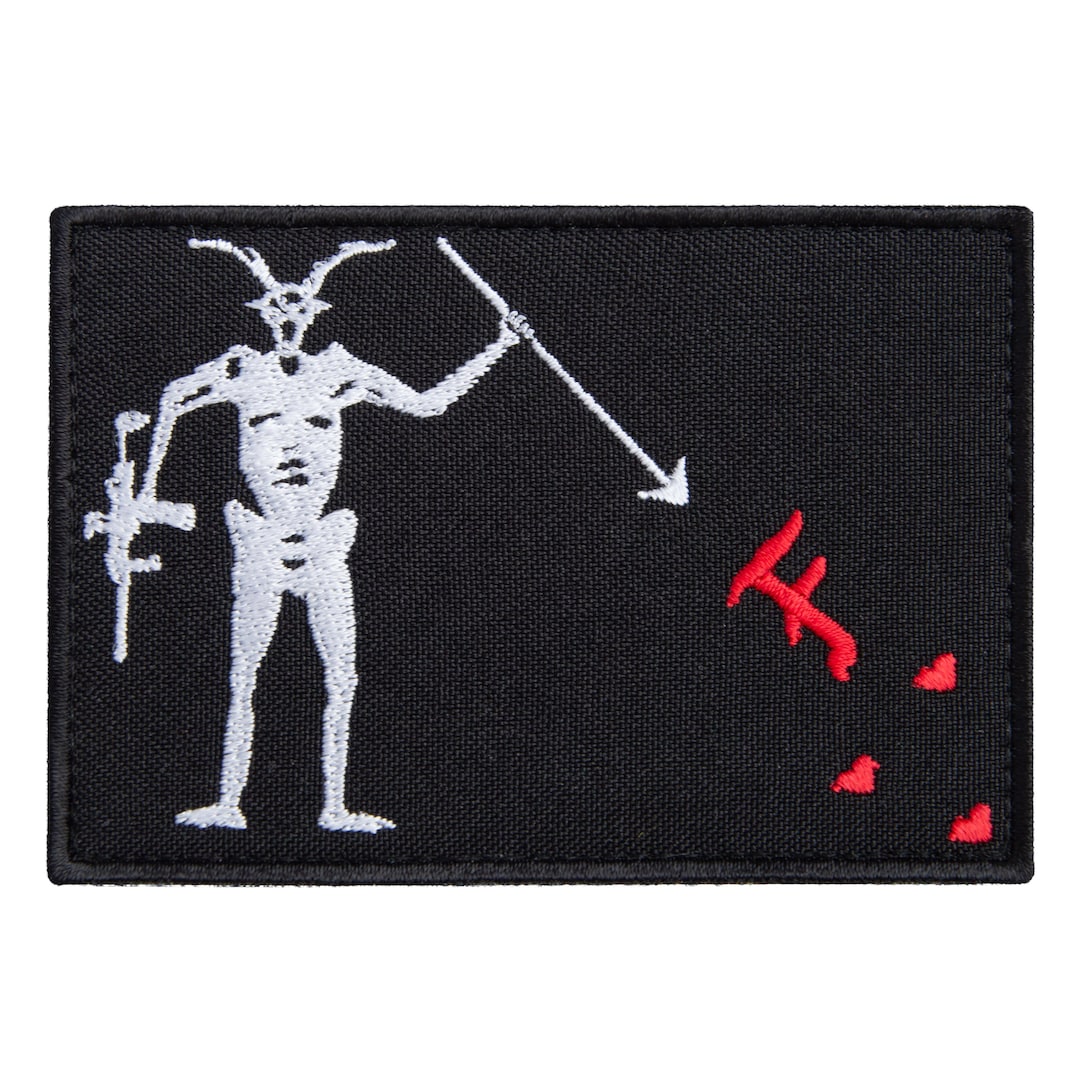 Blackbeard Flag Patch Set 2pcs, Velcro Embroidered Patches 7x10 Cm, Embody the Spirit of ...