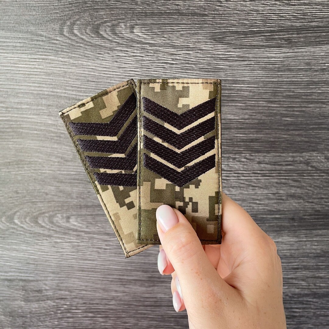 Ukraine Senior Sergeant Chevron Patches, Embroidery Patch, Ukraine ...