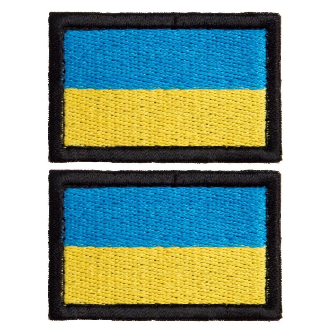 Set of 2 Patches With Velcro Flag of Ukraine, Embroidered Patch 3.5x5.3 ...