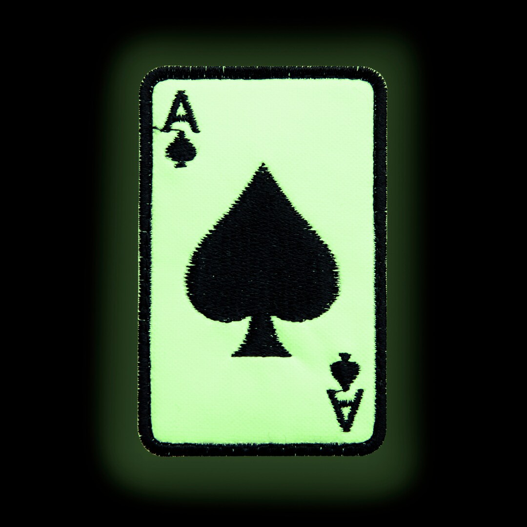 Chevron Glow in the Dark With Velcro Card Ace of Spades 5x8 Cm 2 Pcs - Etsy