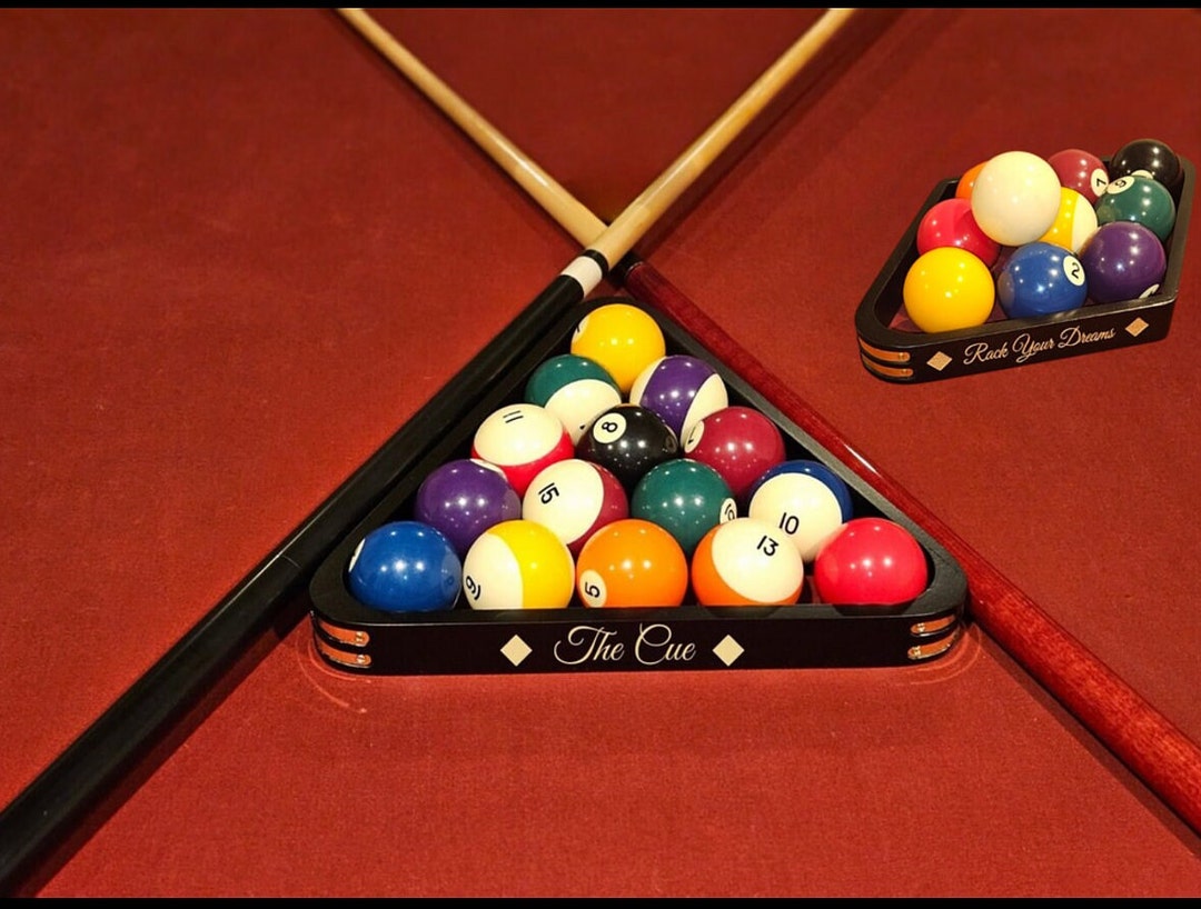 Custom Pool Bundle | 8 Ball Rack | 9 Ball Rack | Father's Day Gift ...