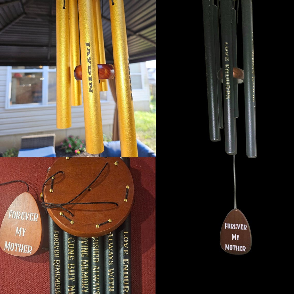 Personalized Engrave Outdoor Wind Chime Family Mother's Day Gift Unique ...