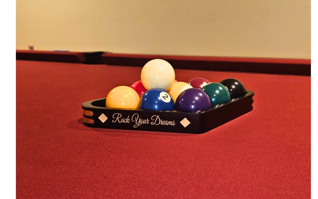 Personalized 9 Ball Billiard Rack | Custom Engraving | Pool Triangle ...